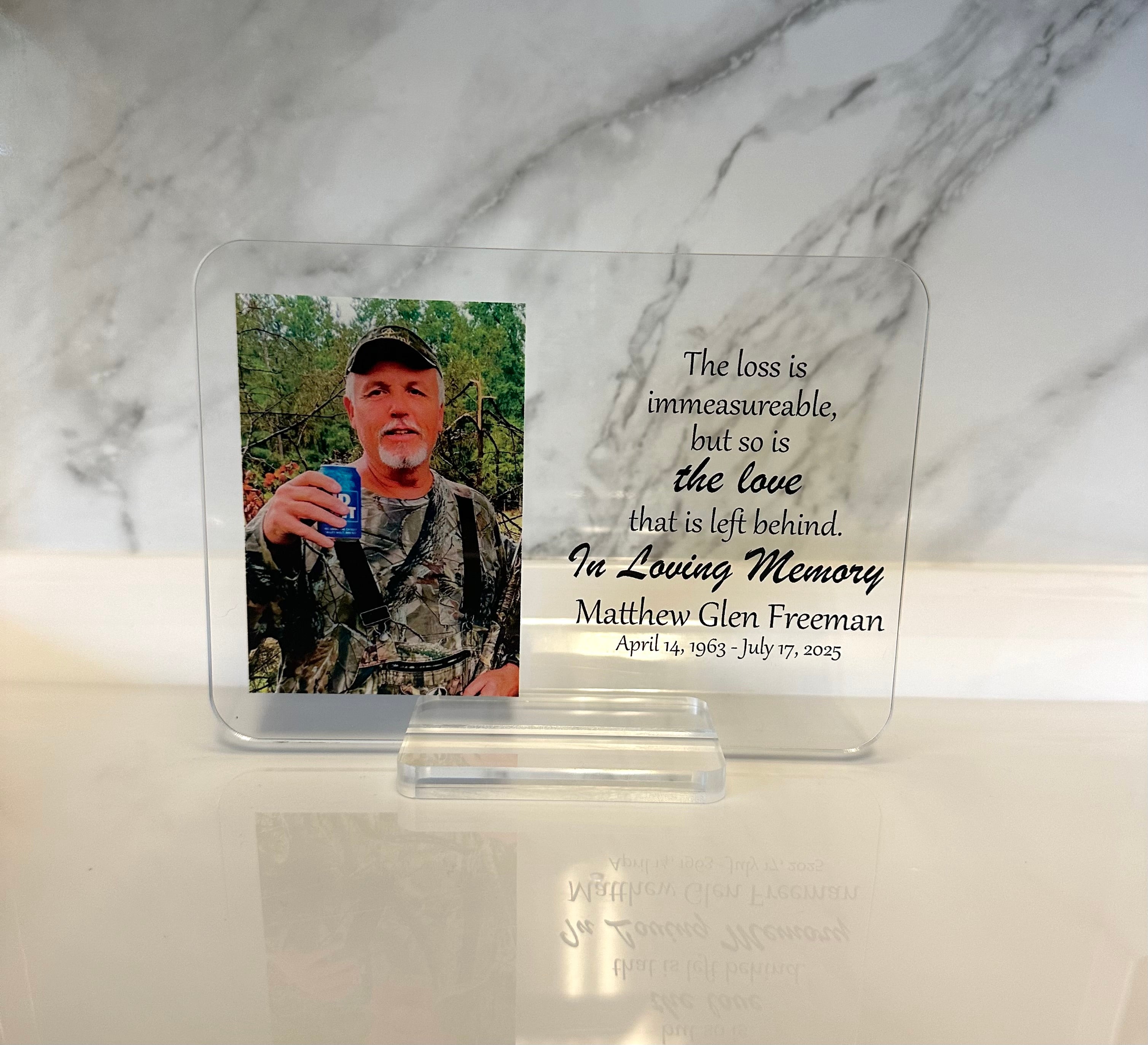 Acrylic Memorial Picture – Flourish Ink Co